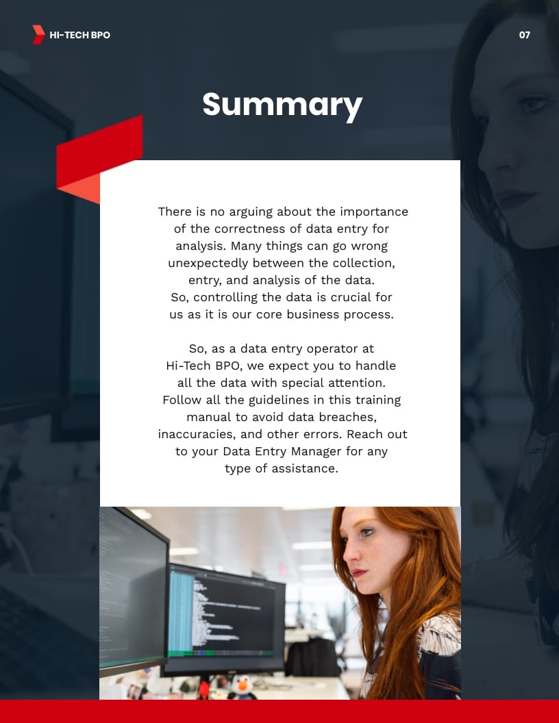Data Entry Operator Training Manual Template | Visme