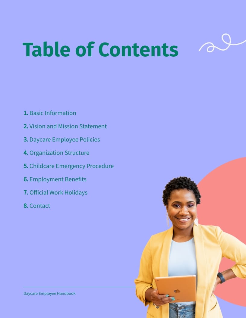 Day Care Center Employee Handbook Template | Visme