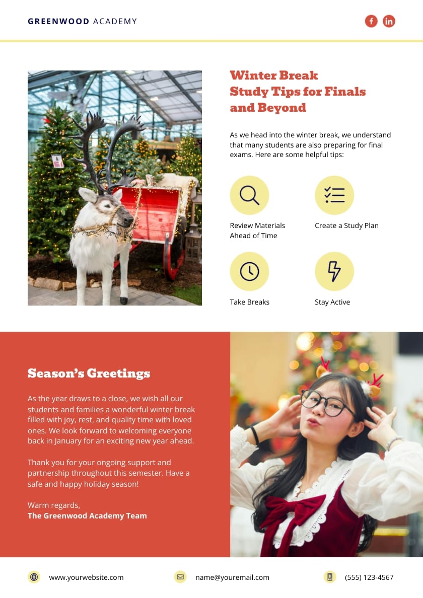 December School Newsletter Template | Visme
