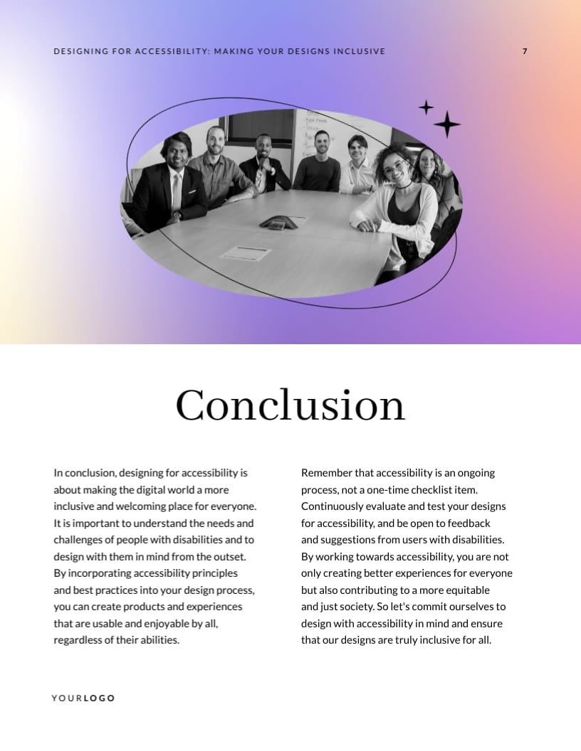 Design Accessibility Ebook Template | Visme