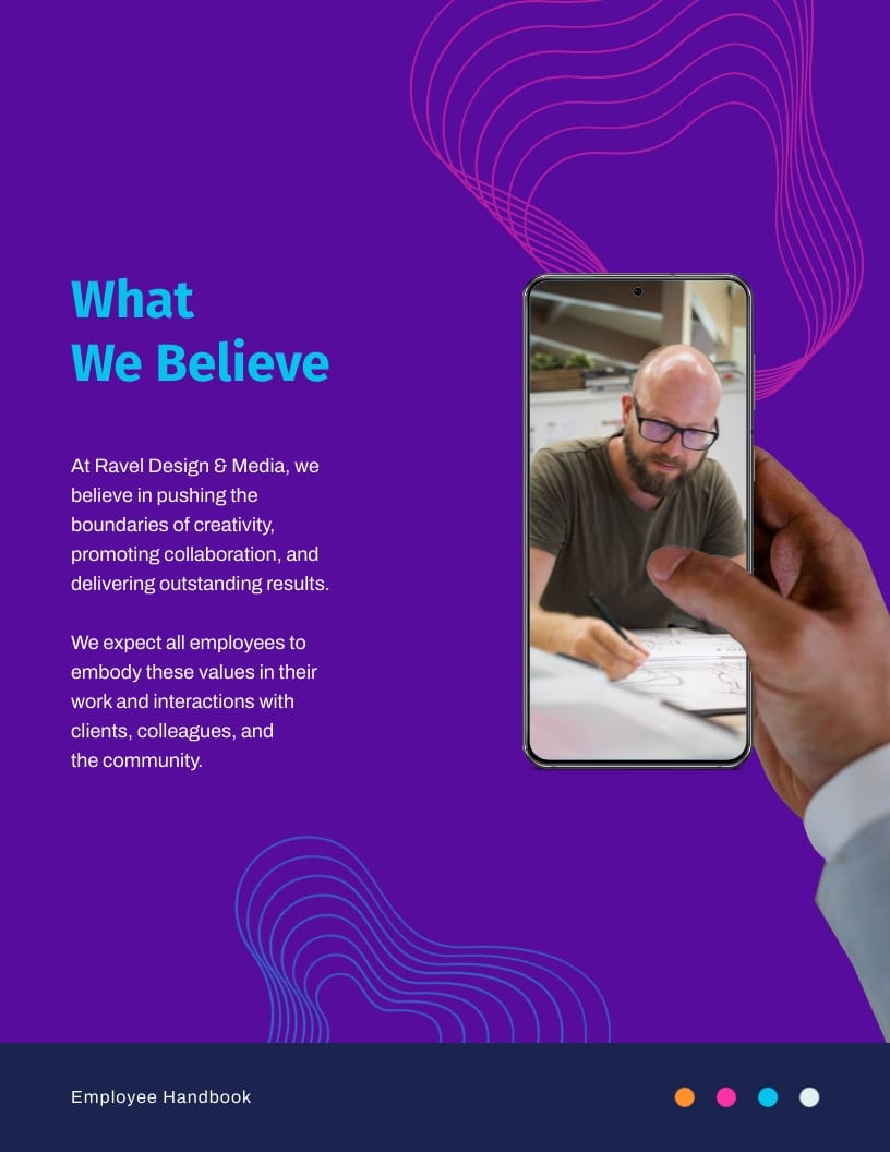 Design and Media Employee Handbook Template | Visme