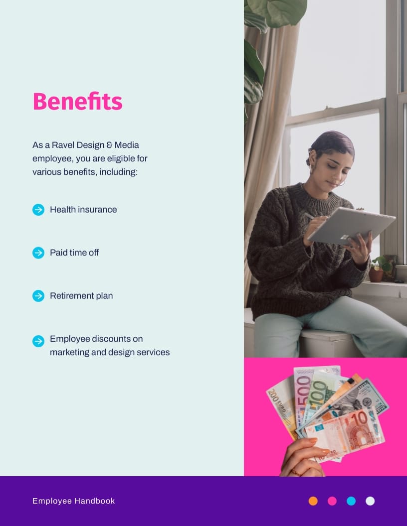 Design and Media Employee Handbook Template | Visme