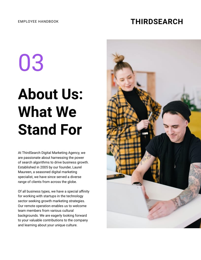 Digital Marketing Employee Handbook Template | Visme