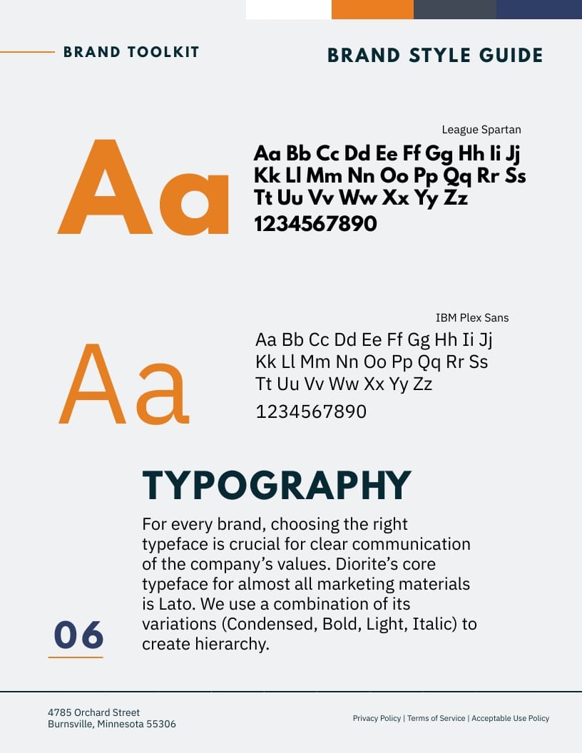 Diorite Construction Brand Guidelines Template | Visme