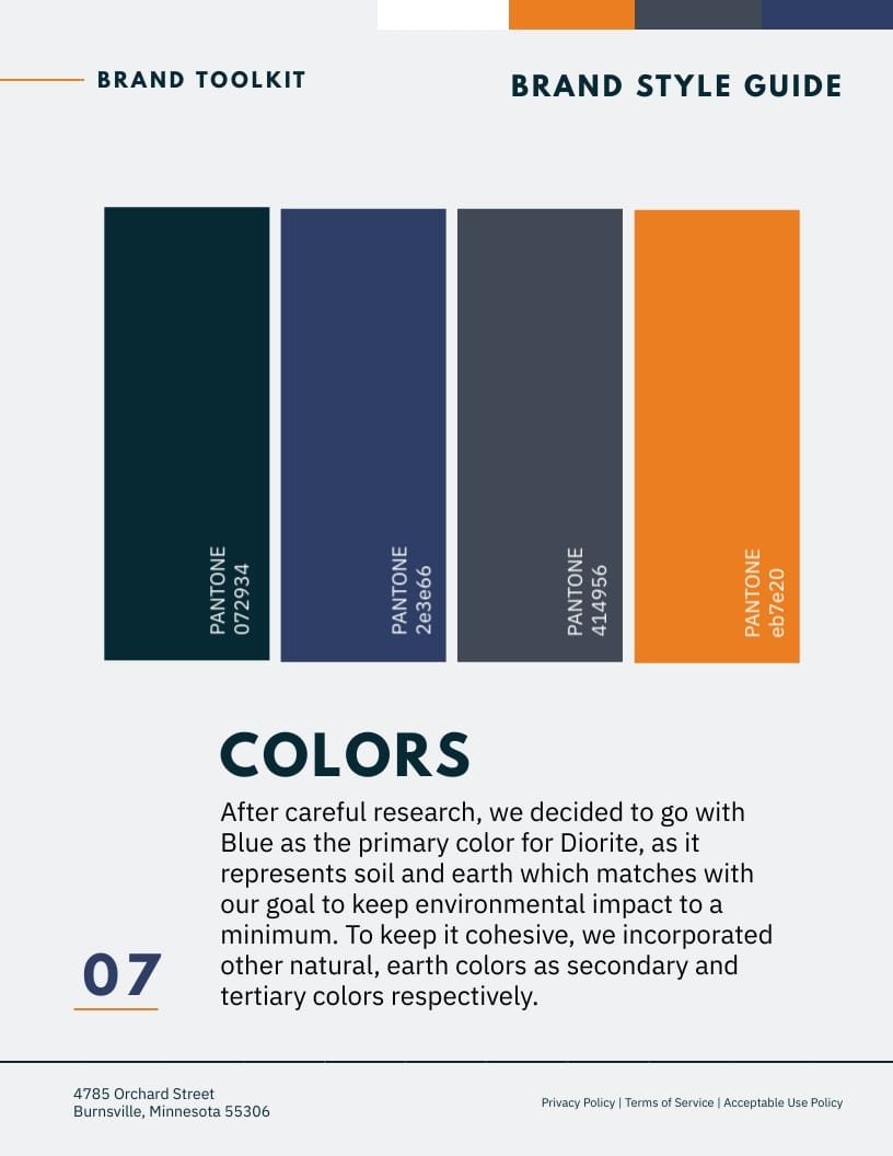 Diorite Construction Brand Guidelines Template | Visme