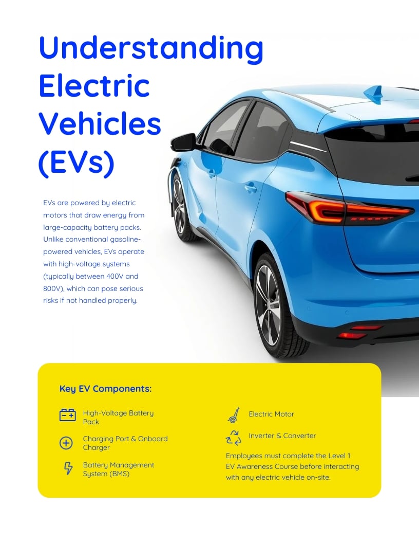 EV Safety Training Student Manual Template | Visme