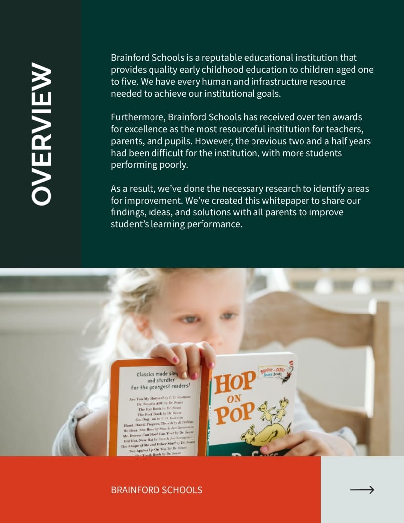 Early Childhood Learning White Paper Template | Visme