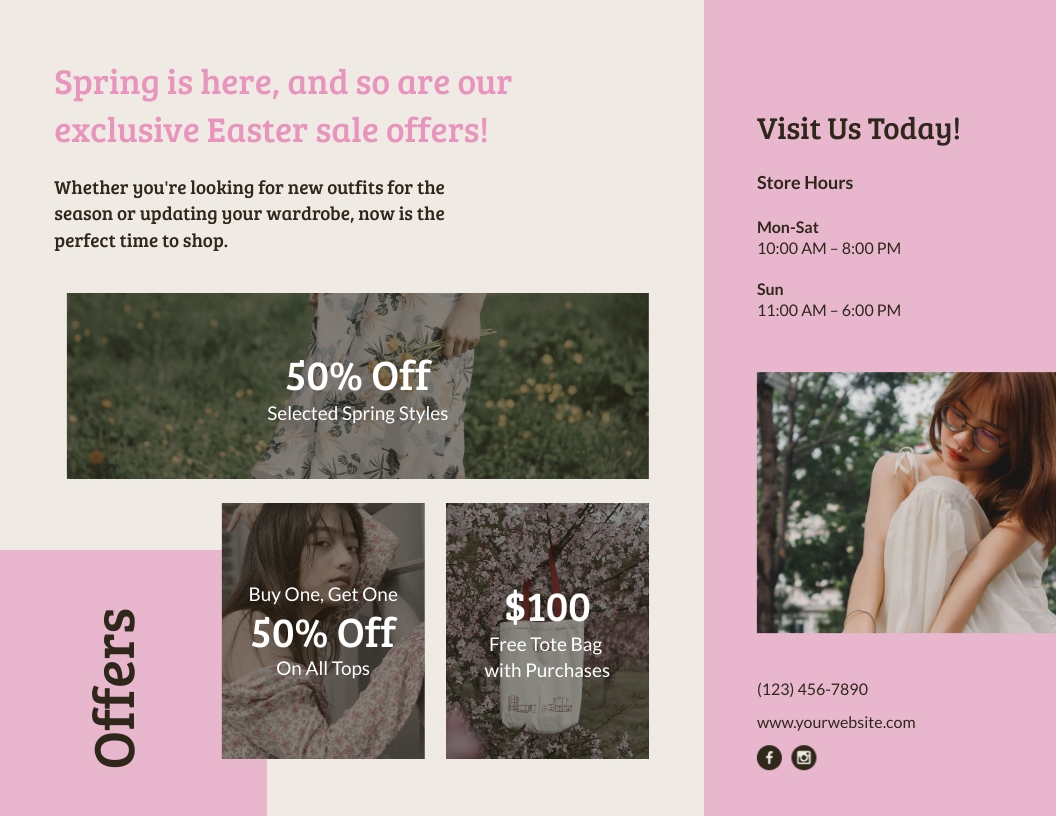 Easter Z-Fold Brochure Template | Visme