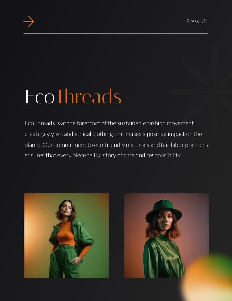 Eco Friendly Fashion Brand Press Kit Template | Visme