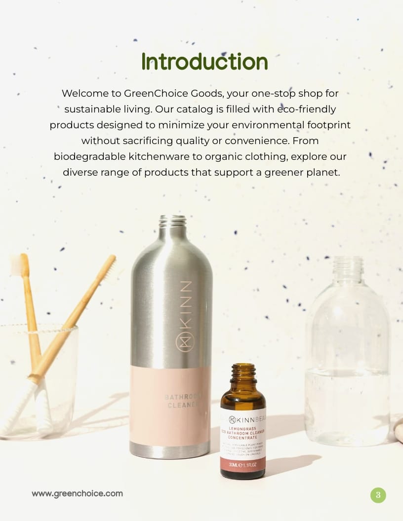 Eco Friendly Products Catalog Template | Visme