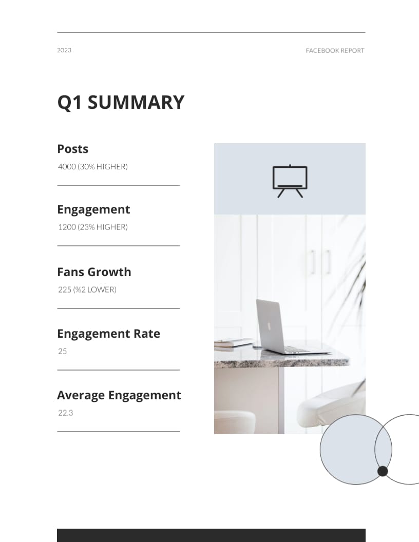 Ecommerce Facebook Report Template | Visme