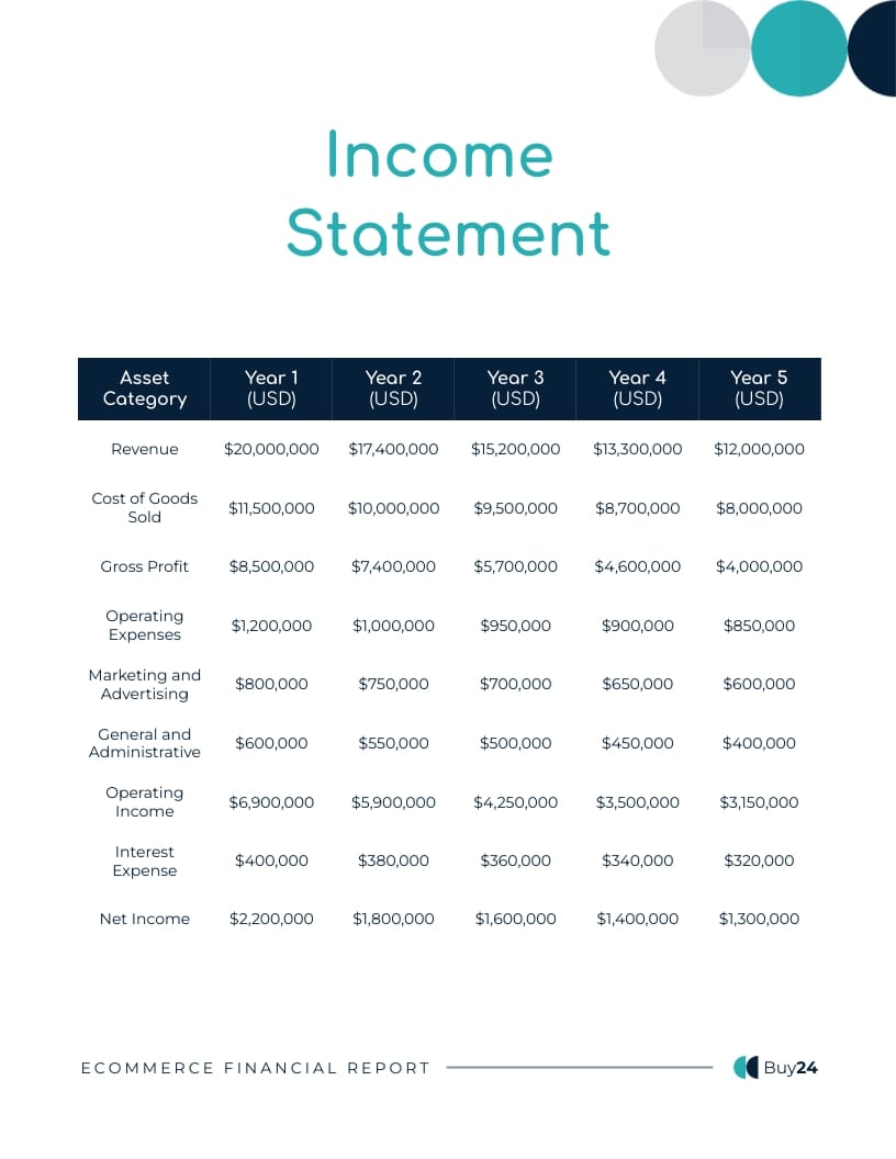 Ecommerce Financial Report Template | Visme