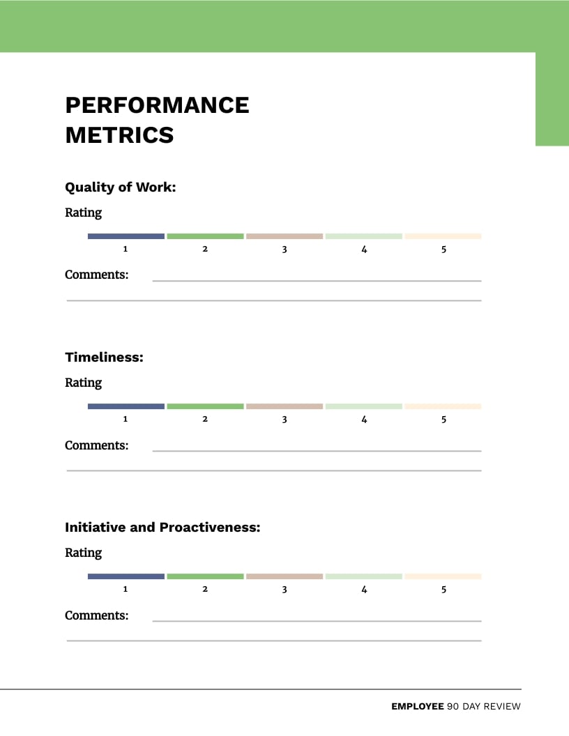 Employee 90 Day Review Template | Visme
