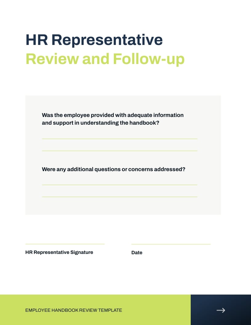 Employee Handbook Review Template | Visme
