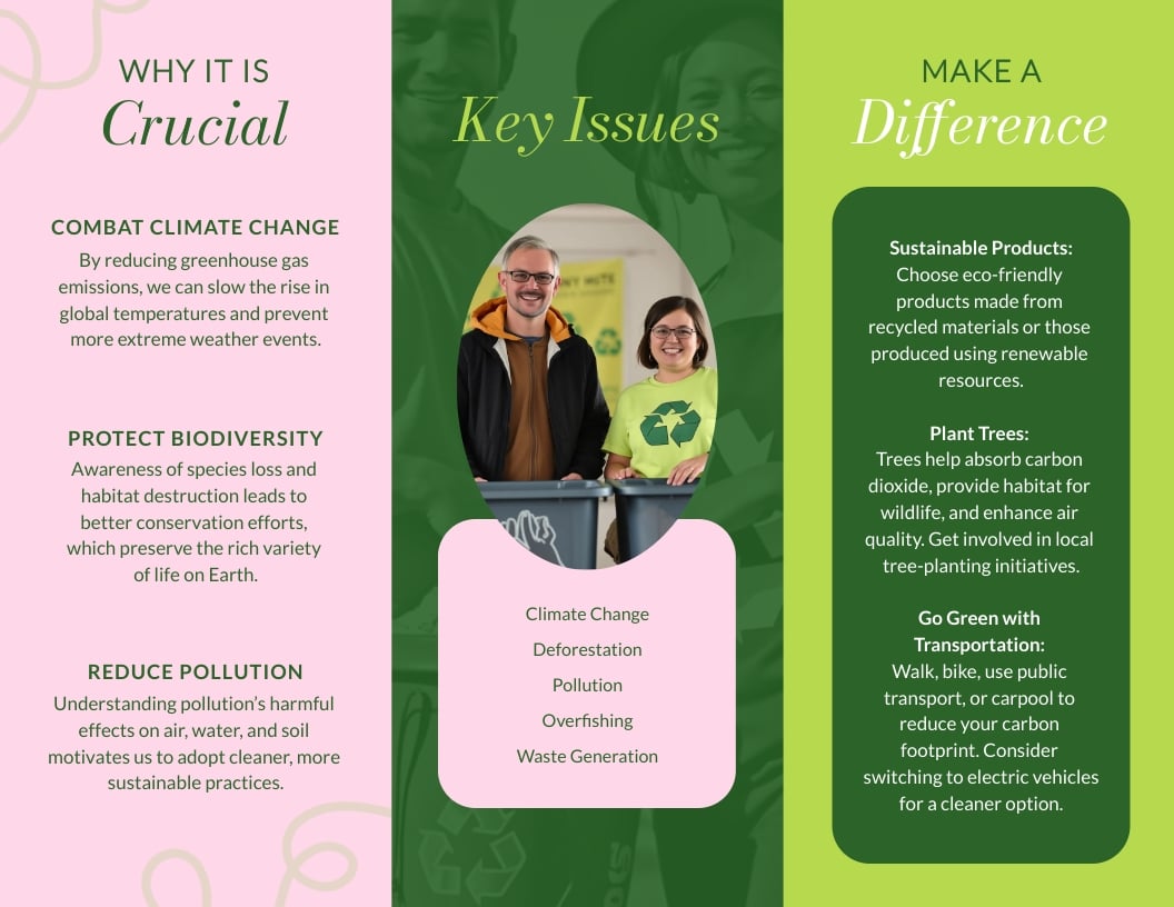 Environmental Awareness Brochure Template | Visme
