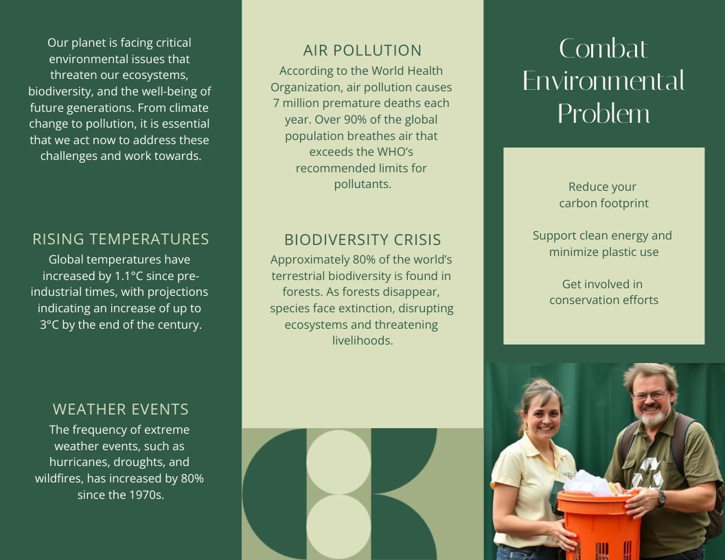 Environmental Problems Brochure Template | Visme