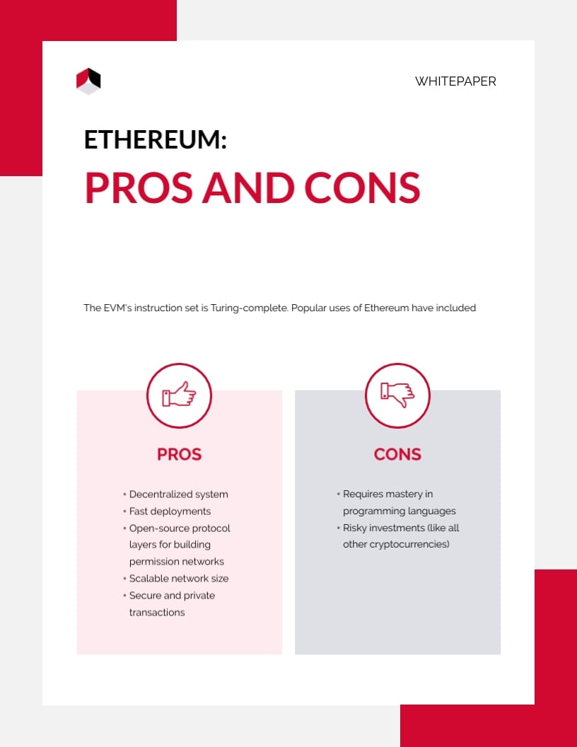 Ethereum ICO Whitepaper Template | Visme