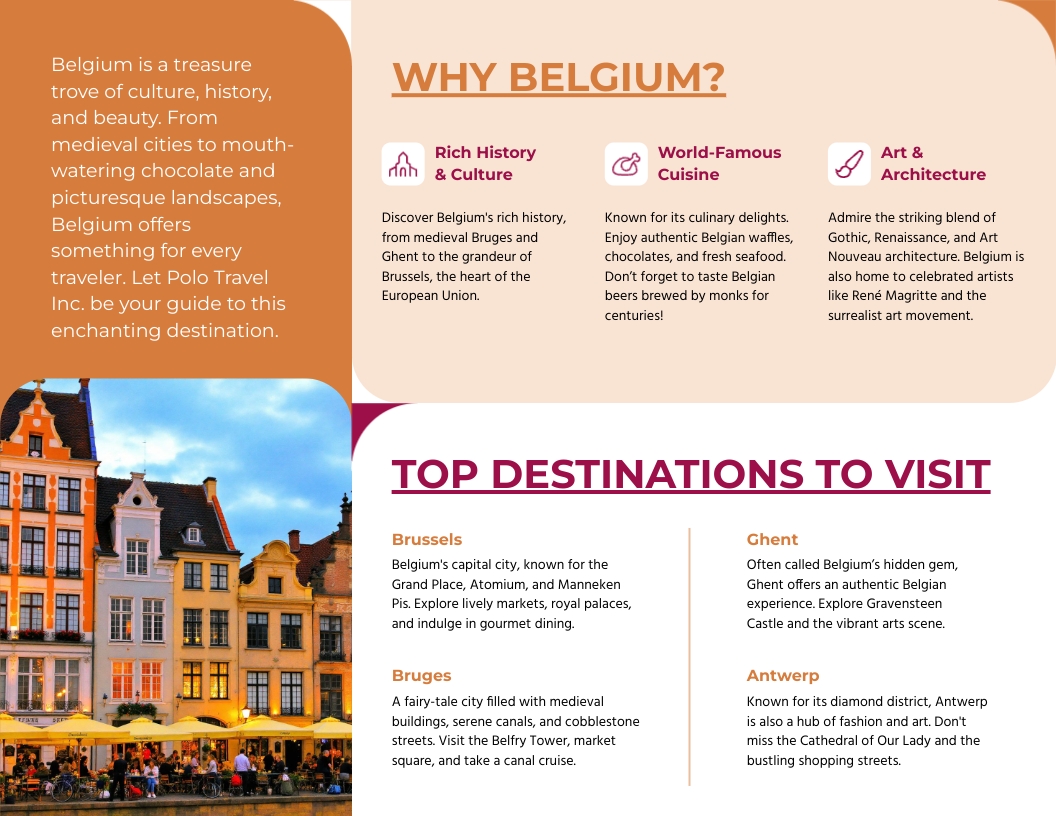 Europe Travel Brochure Template | Visme