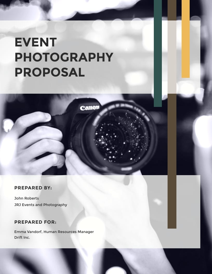 Photography Proposal Template Free Download For Your Needs