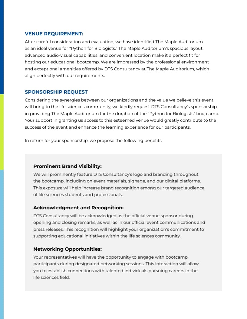 Event Proposal Letter Template | Visme