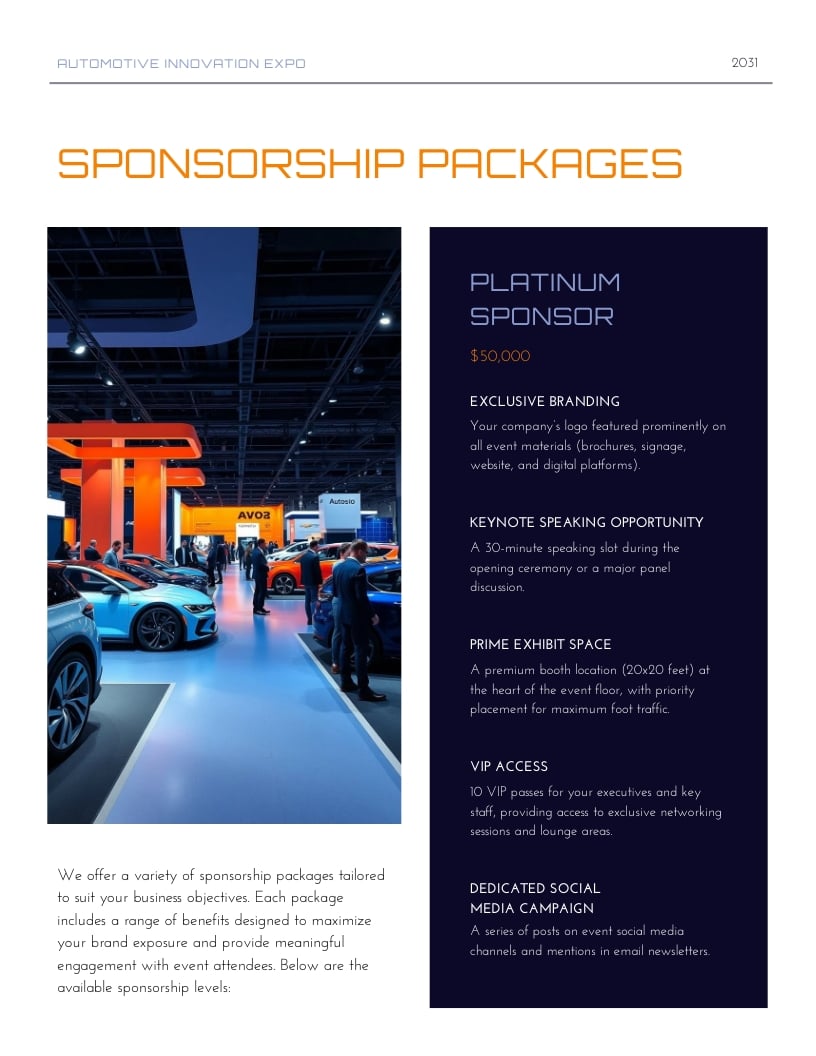 Event Sponsor Proposal Template | Visme