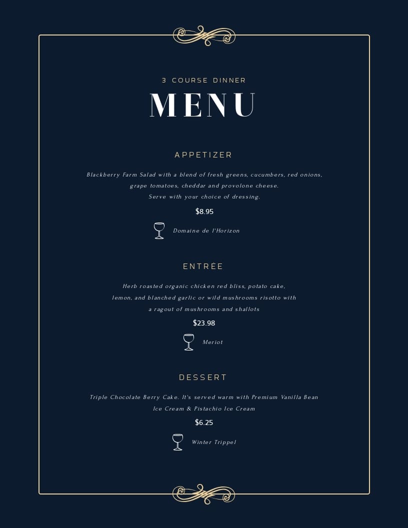 French Menu Template Templates iesanfelipe edu pe