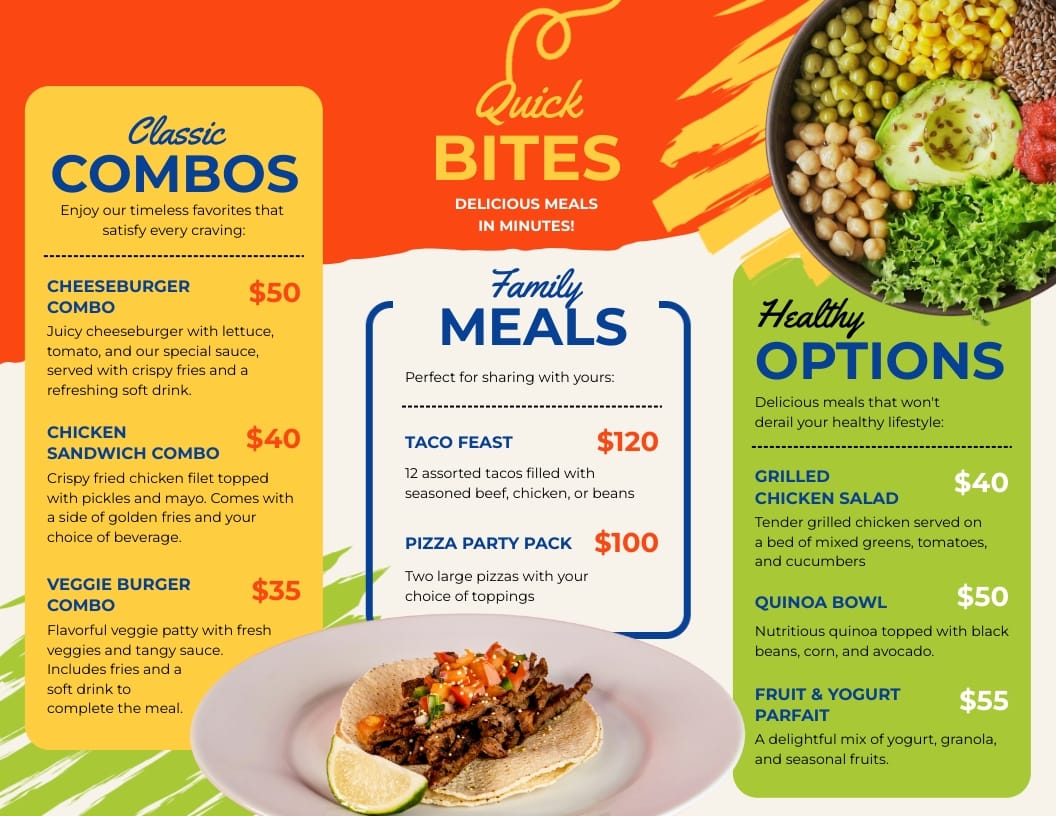 Fast Food Brochure Template | Visme