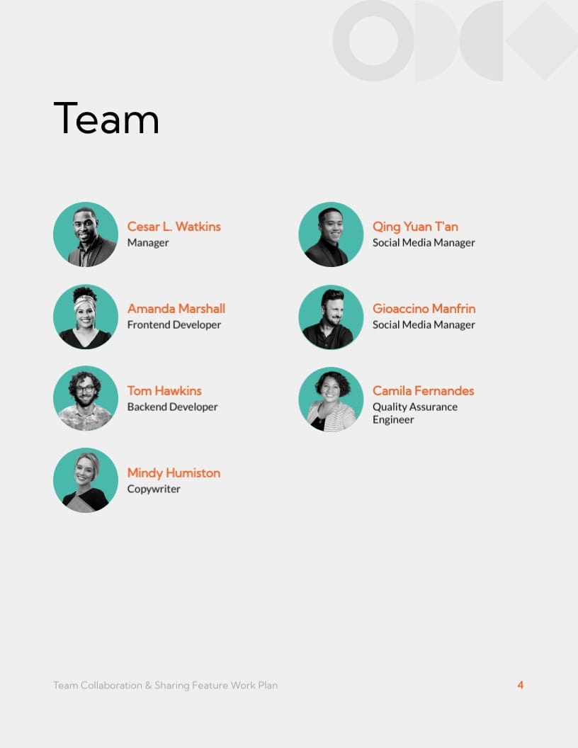 Feature Work Plan Template | Visme