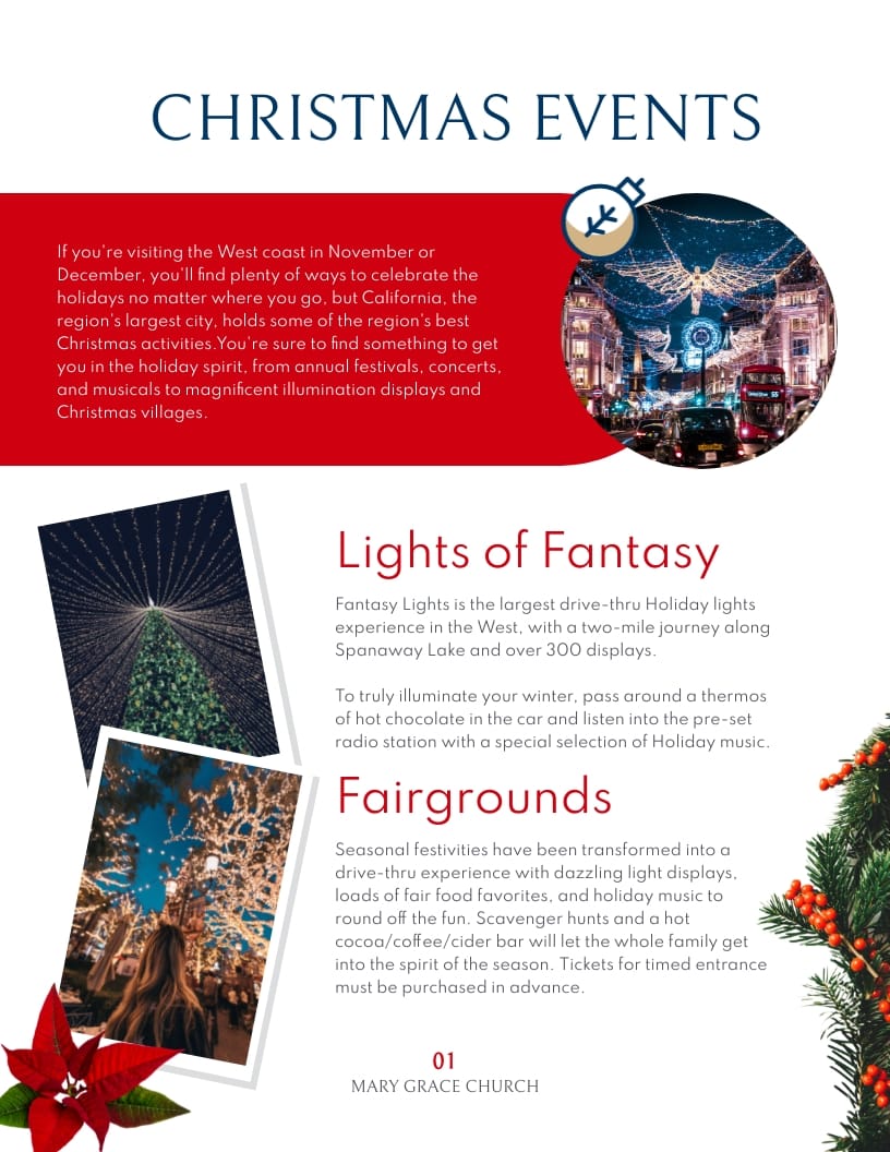 Festive Holiday Newspaper Template | Visme