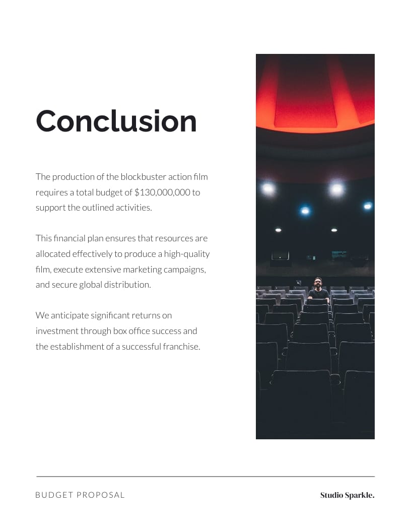 Film Budget Proposal Template | Visme