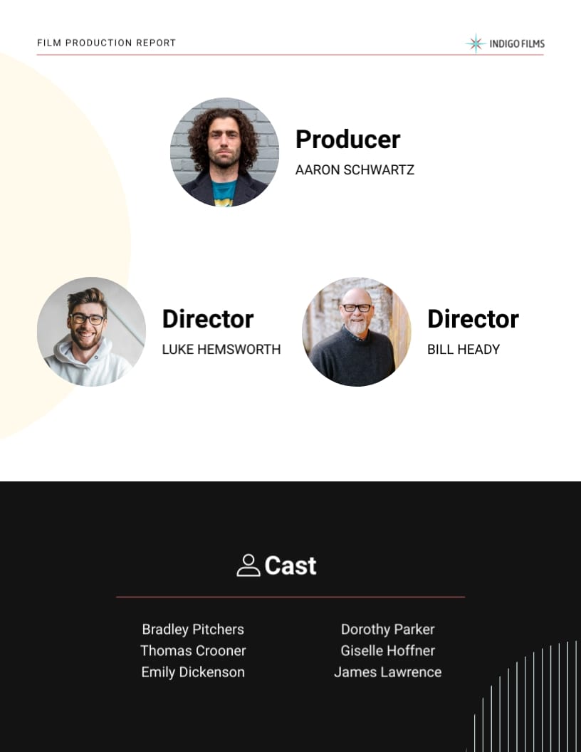 Film Production Report 2 Template | Visme