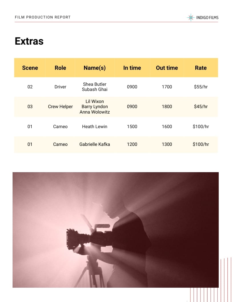 Film Production Report 2 Template | Visme