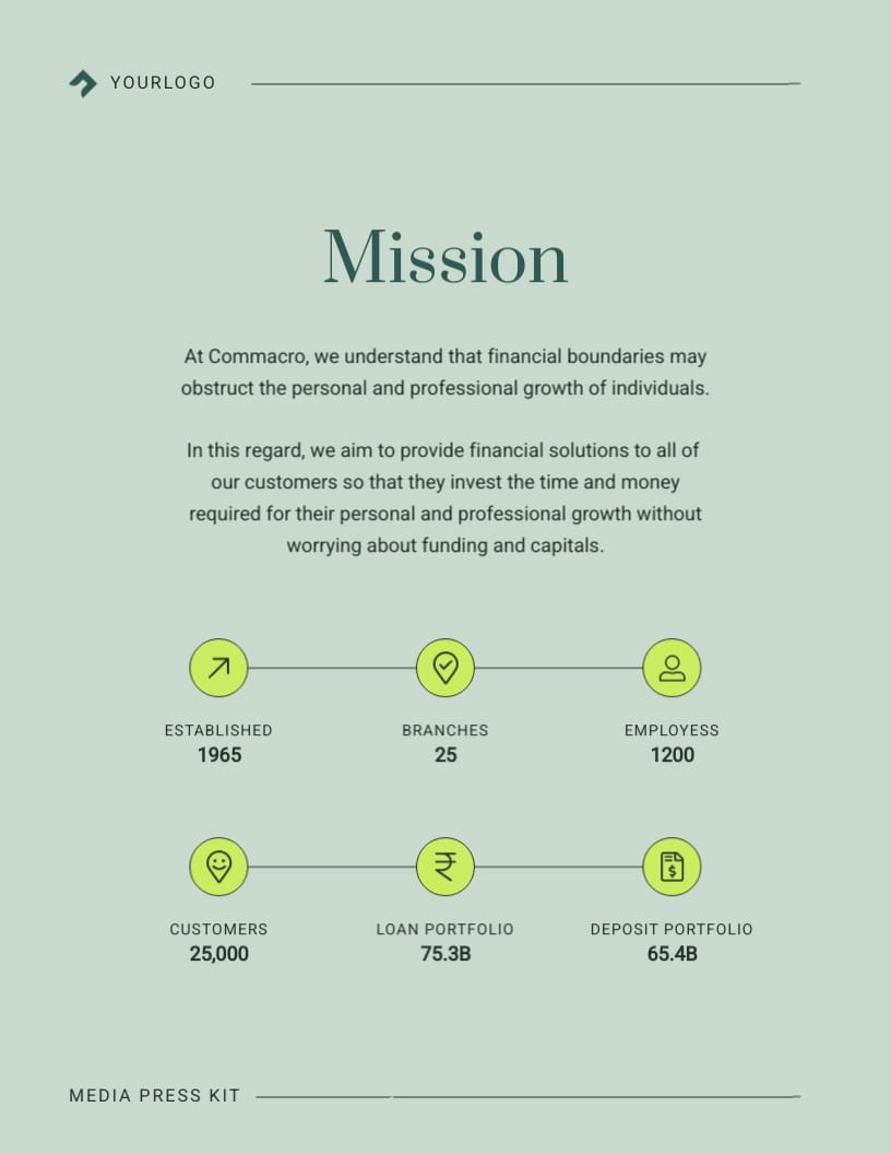 Finance Media Press Kit Template | Visme