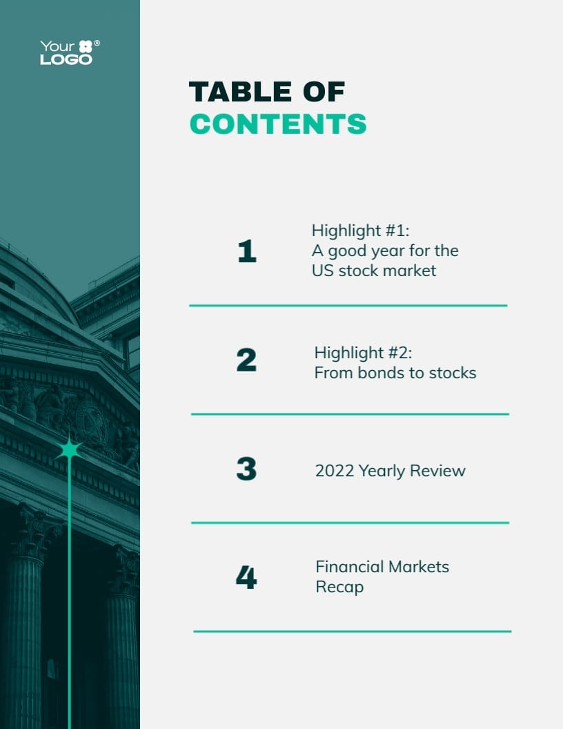 Financial Company Report Template | Visme