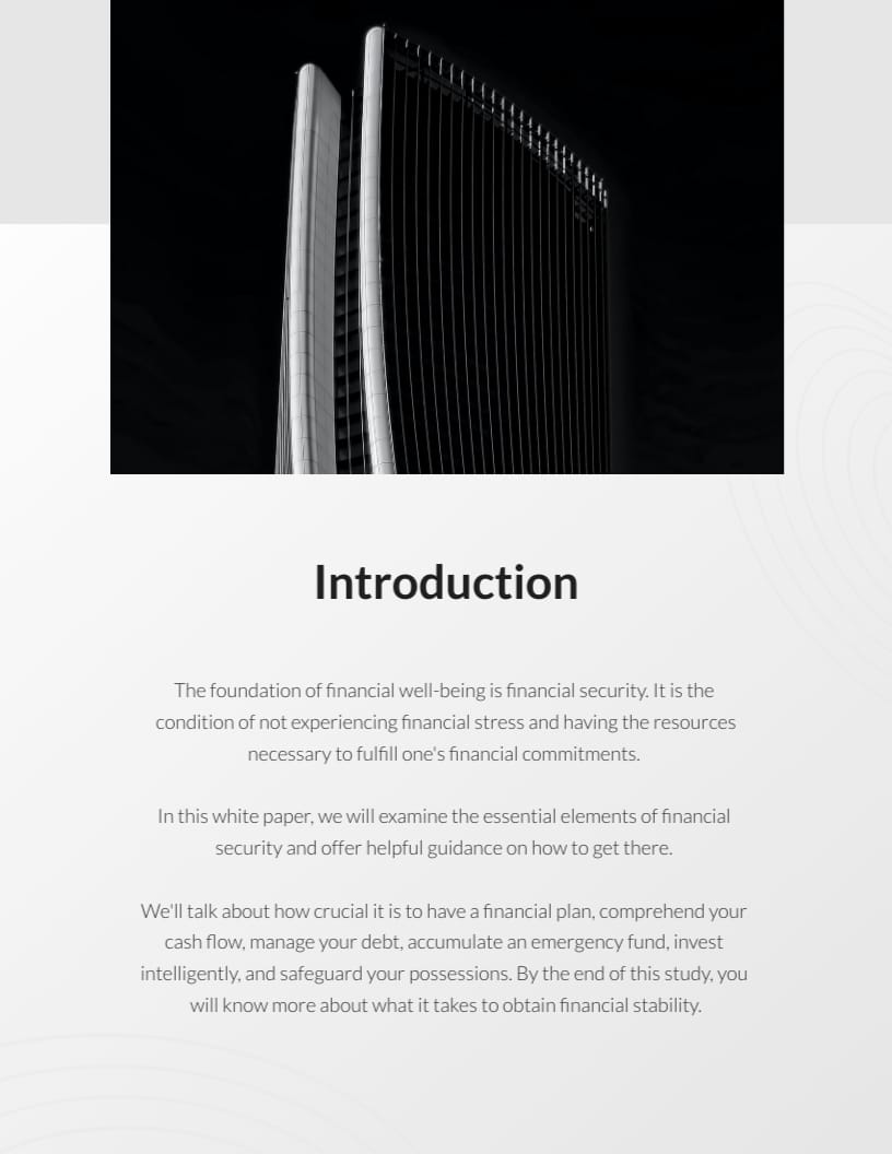 Financial Security White Paper Template | Visme