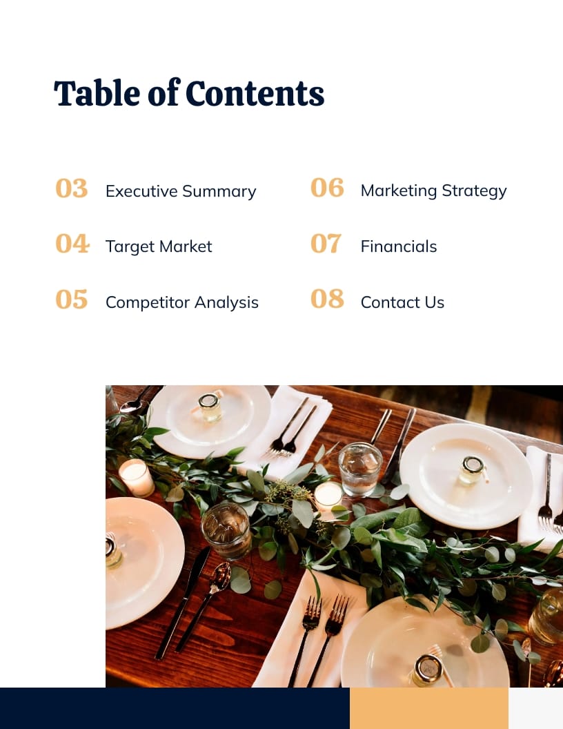 Fine Dining Restaurant Business Plan Template | Visme