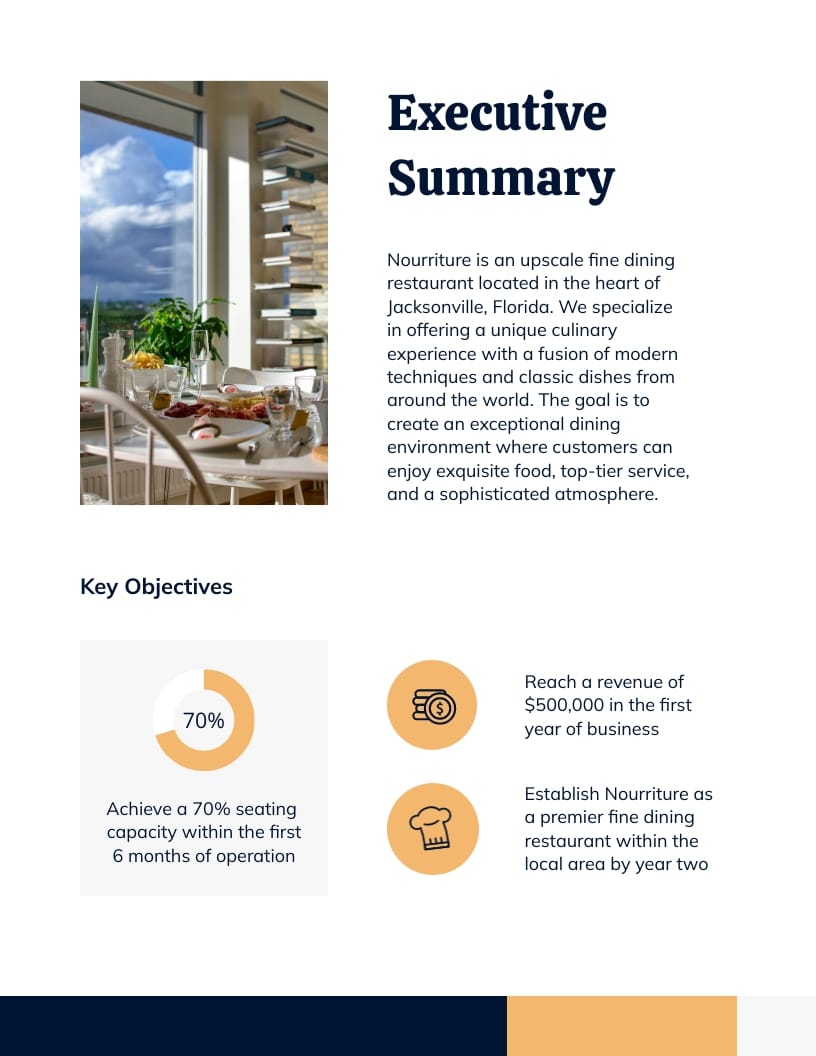 Fine Dining Restaurant Business Plan Template | Visme
