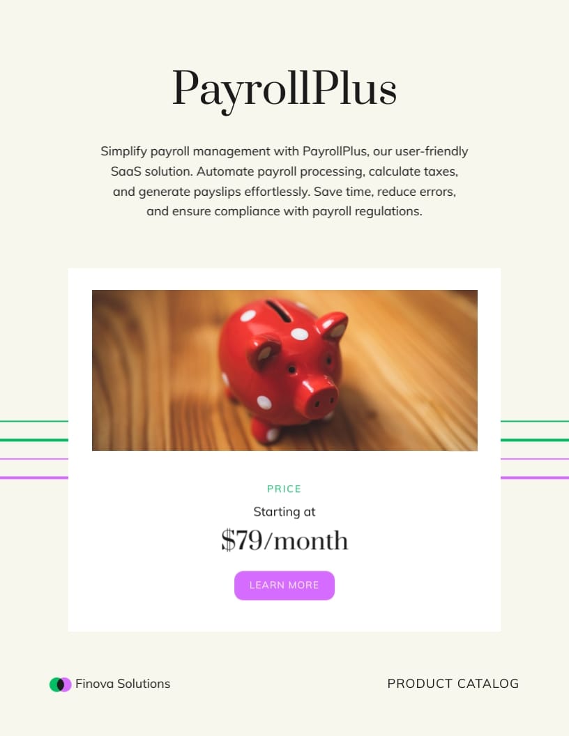 Fintech Product Catalog Template | Visme