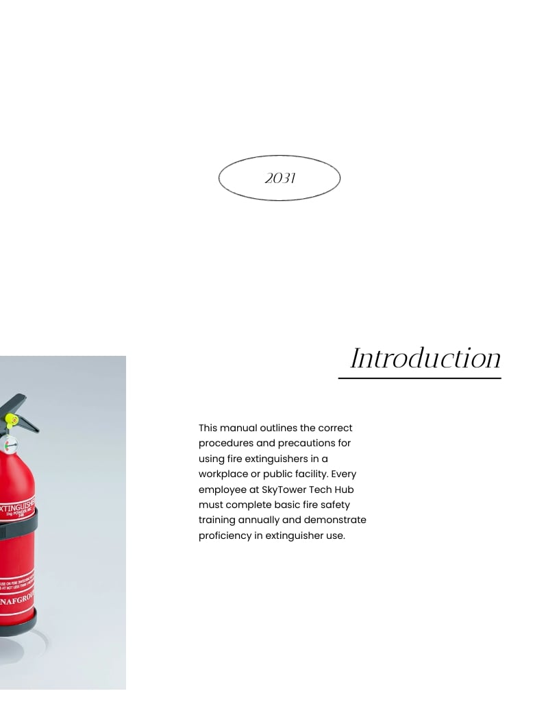 Fire Extinguisher Training Manual Template | Visme
