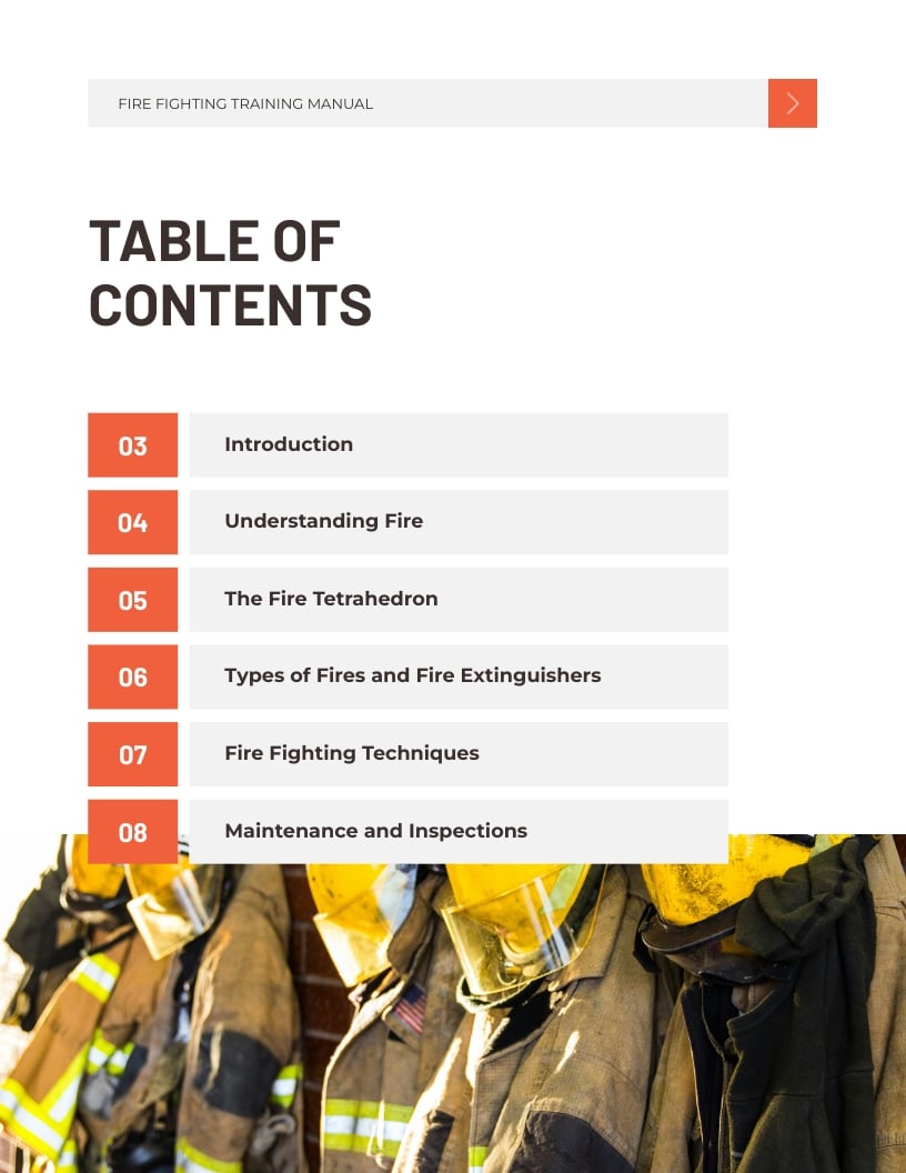 Fire Fighting Training Manual Template | Visme
