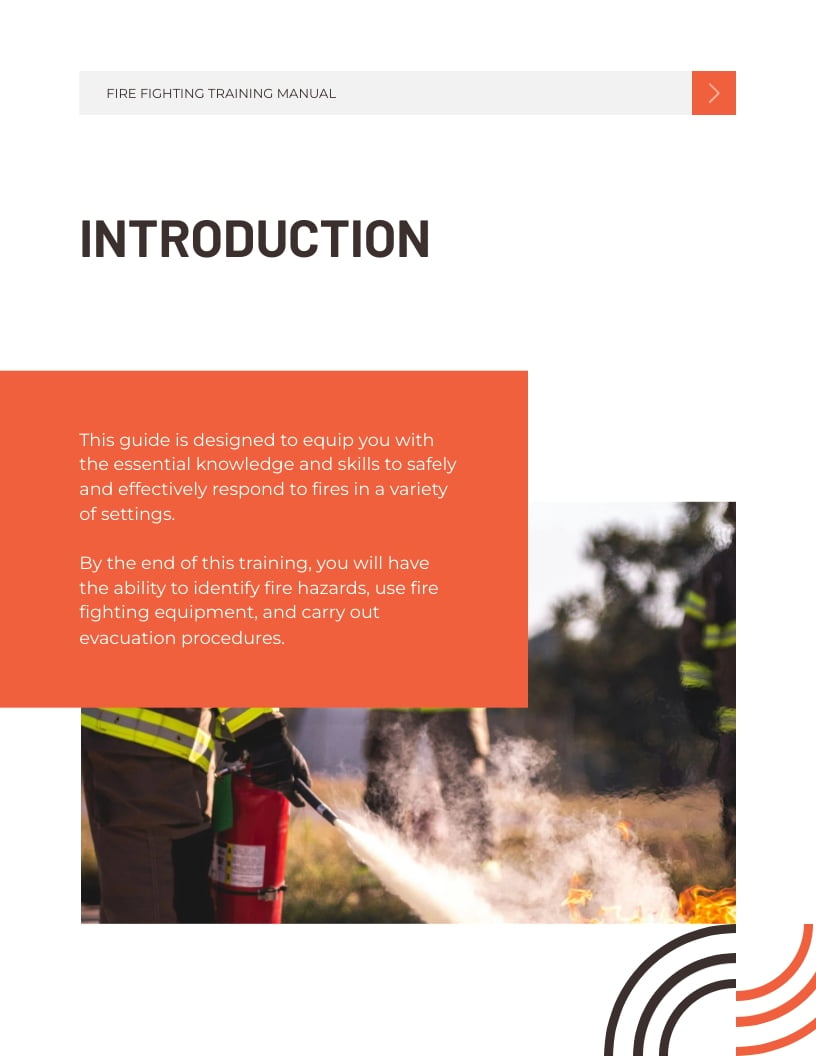 Fire Fighting Training Manual Template | Visme