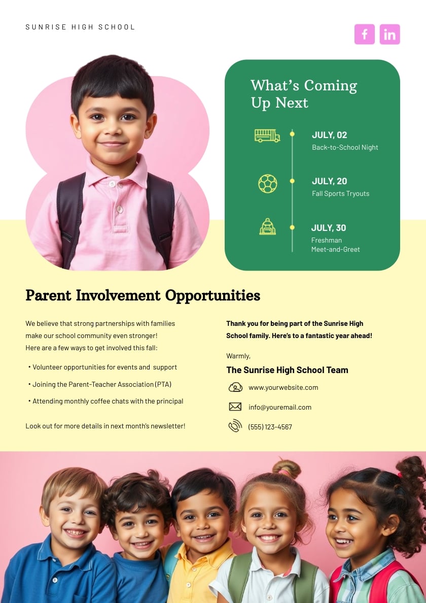 First Day of School Newsletter Template | Visme