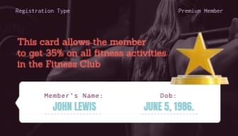 Fitness Club Loyalty Card Template | Visme