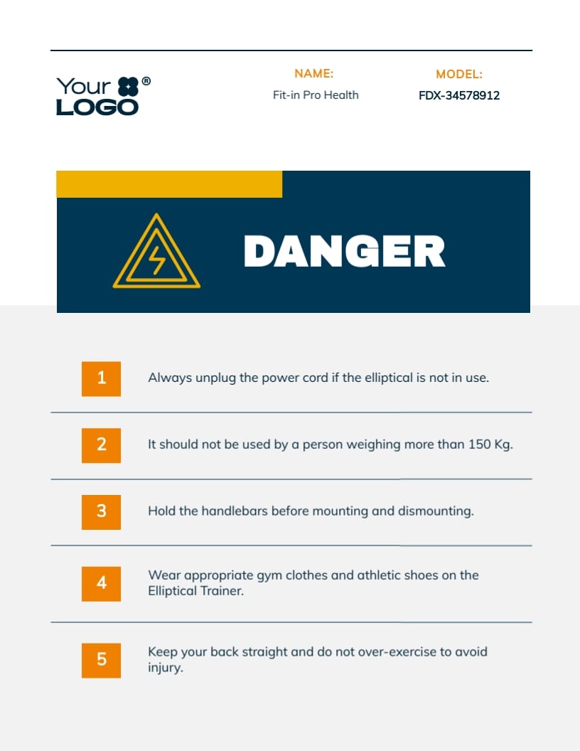 Fitness Equipment Training Manual Template | Visme