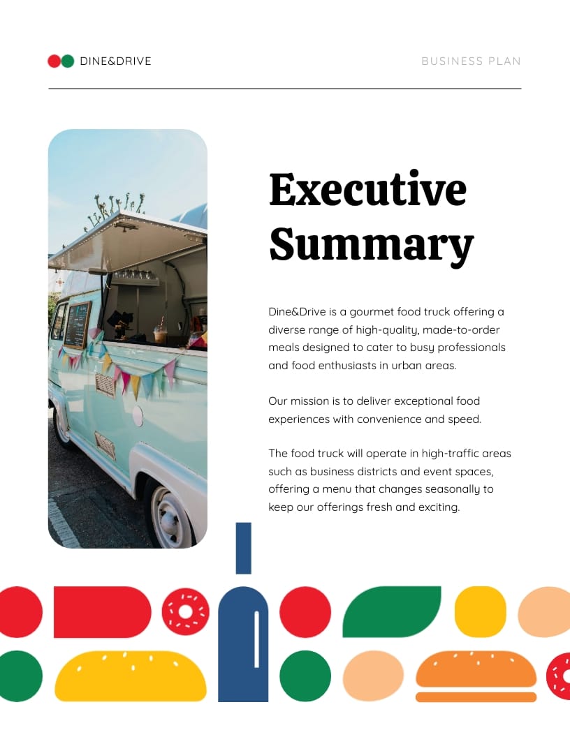 Food Truck Restaurant Business Plan Template | Visme