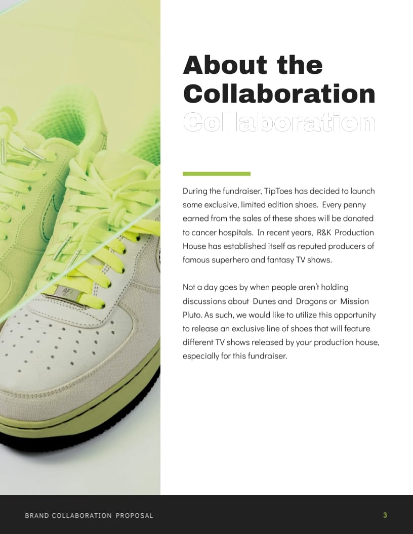 Footwear Brand Collaboration Proposal Template | Visme