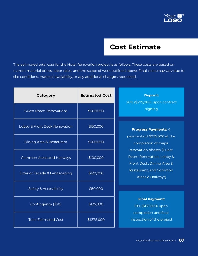 Formal Construction Proposal Template | Visme