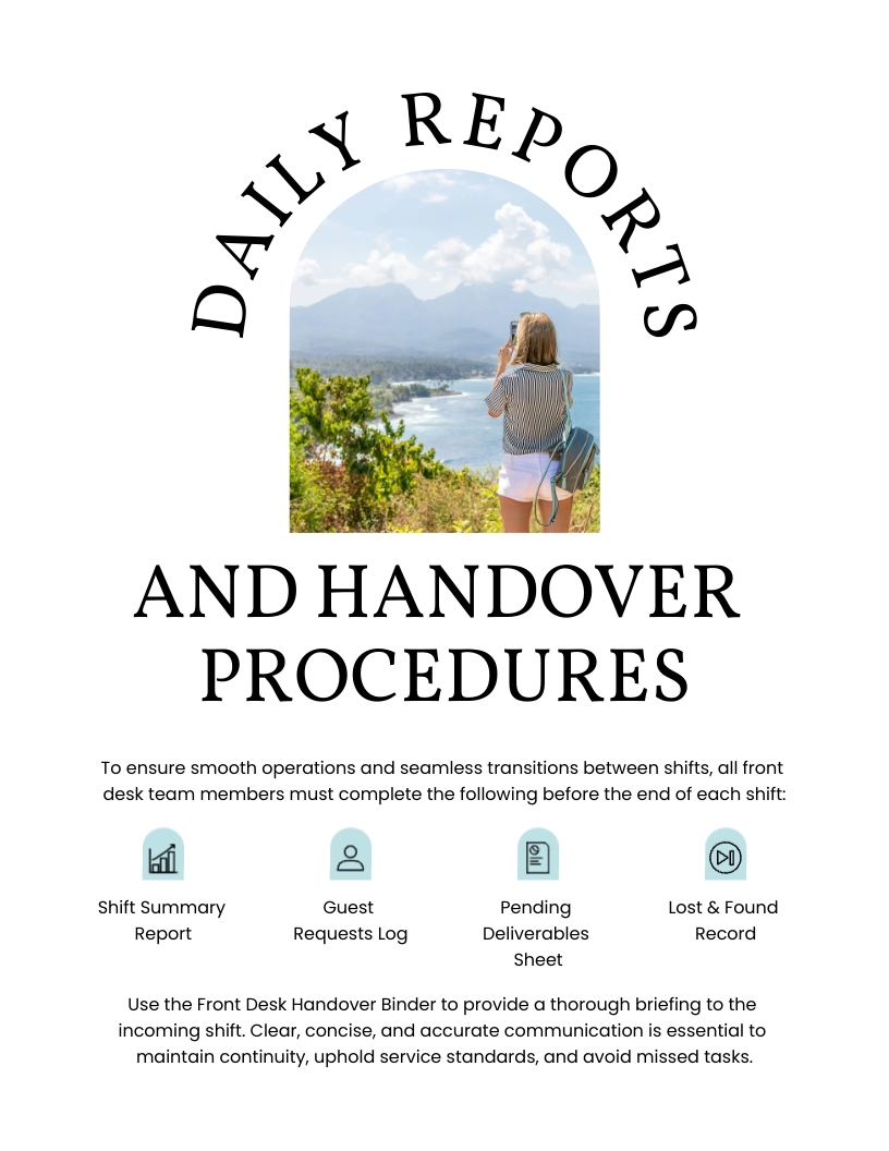 Front Desk Training Manual Template | Visme