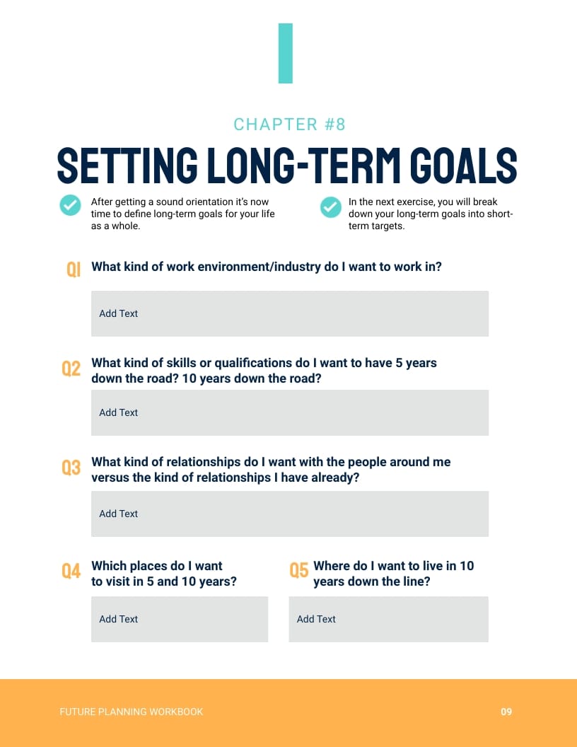 Future Planning Workbook Template | Visme