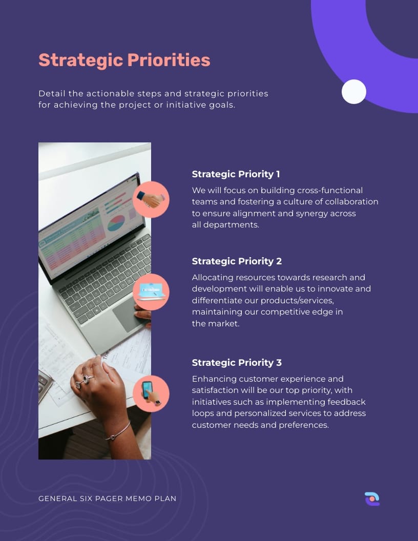 General Six Pager Memo Plan Template | Visme